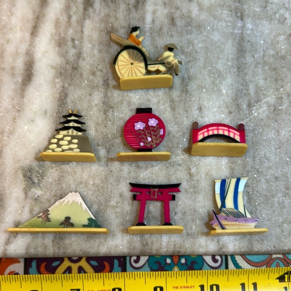 Dining | Antique 19230s Celluloid Set Of 7 Japanese Place Card Holders ...